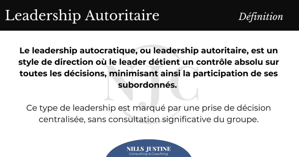 Leadership Autoritaire : Impact et Gestion d'Équipe - Nills Justine